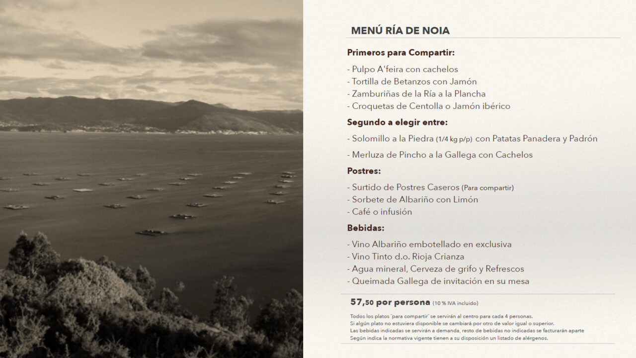 Menús para grupos - Restaurante Rías Bajas